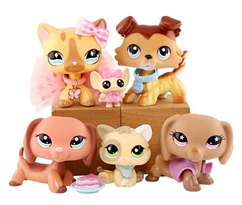 Mini Pet Shop lps Dachshund Dog Shorthair Cat Set with LPS Accessories ...