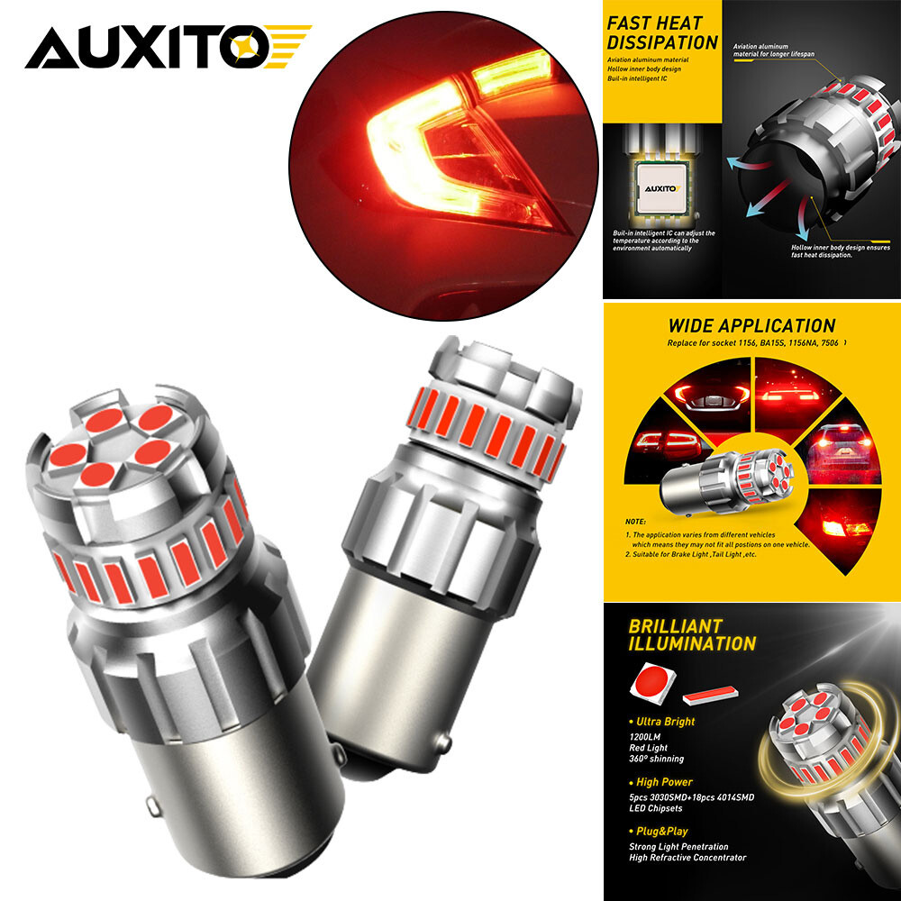 7506 1156 LED Flash Strobe Brake Stop Light Bulbs for Audi BMW VW ...