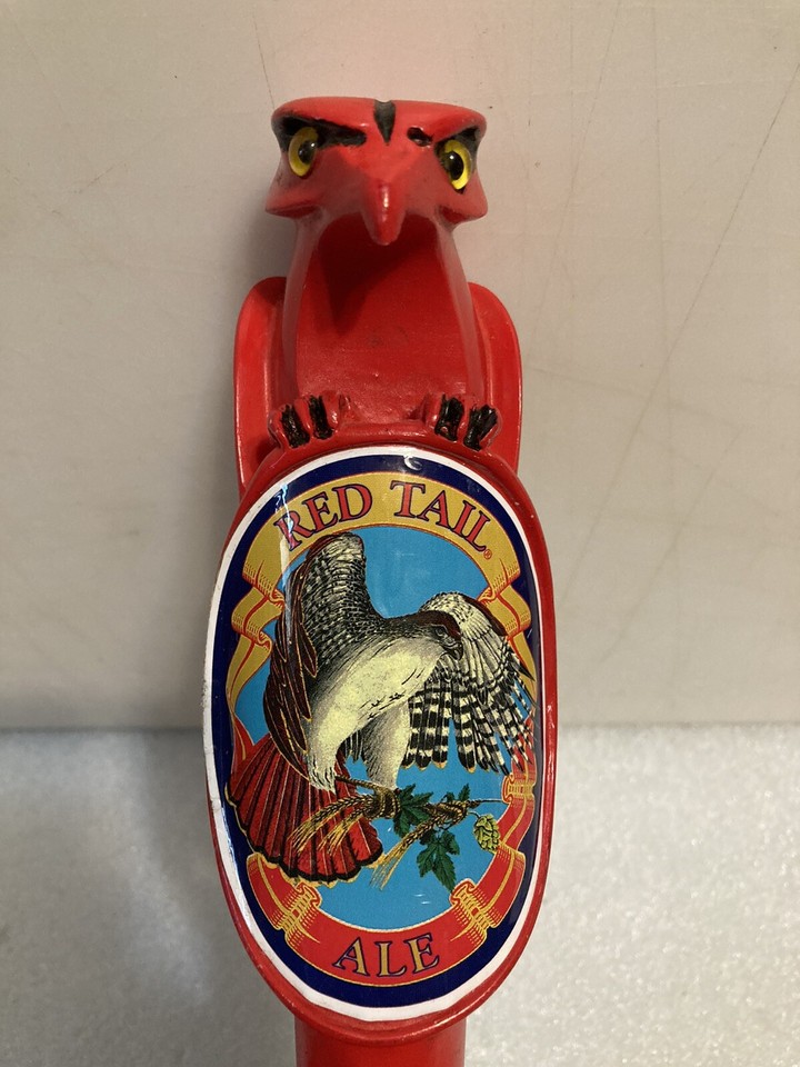 MENDOCINO BREWING RED TAIL ALE RED HAWK draft beer tap handle ...