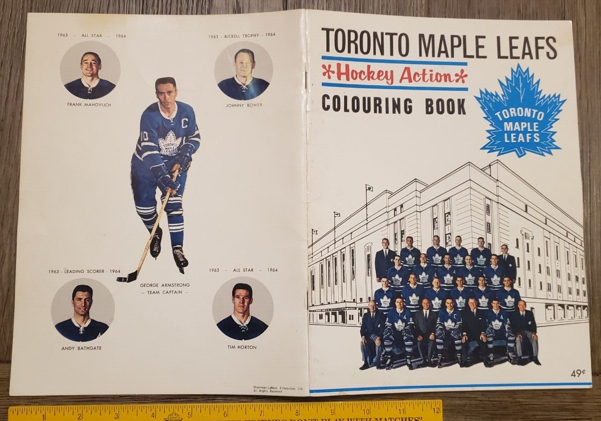 1964 Toronto Maple Leafs Coloring Book - Rare Vintage NHL - a few pages ...