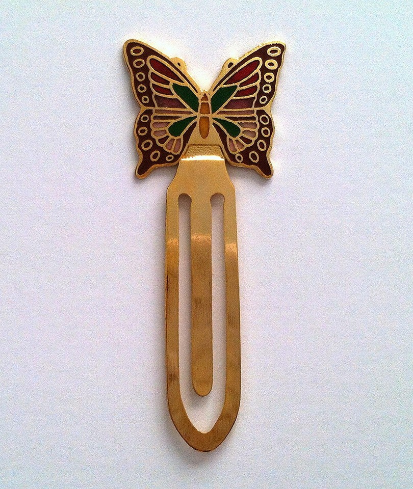 Traditional Vintage Cloisonne Art Enamel Bookmark Book Mark Butterfly ...