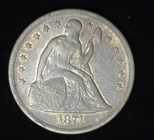 1871 Liberty Seated Silver Dollar $1 Coin | eBay