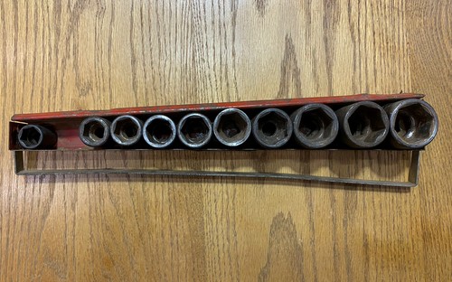 Vtg Proto Tools Socket Tray Metal Box No. 5492 Red w/ 6pt Shallow ...