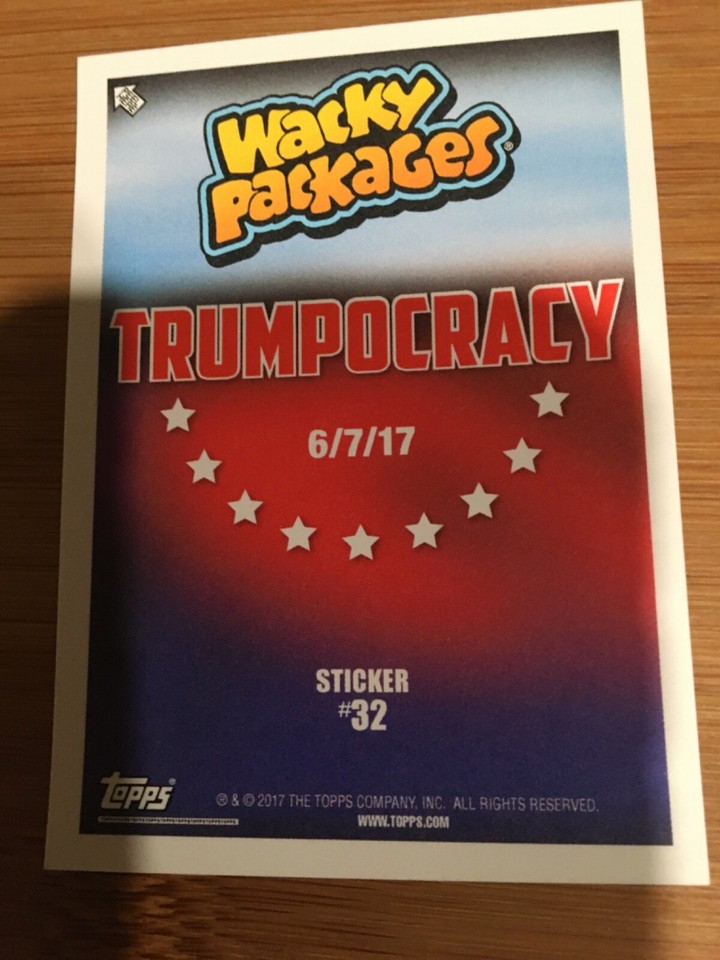 Garbage Pail Kids GPK Trumpocracy First 100 Days #58 Wacky Washington's ...