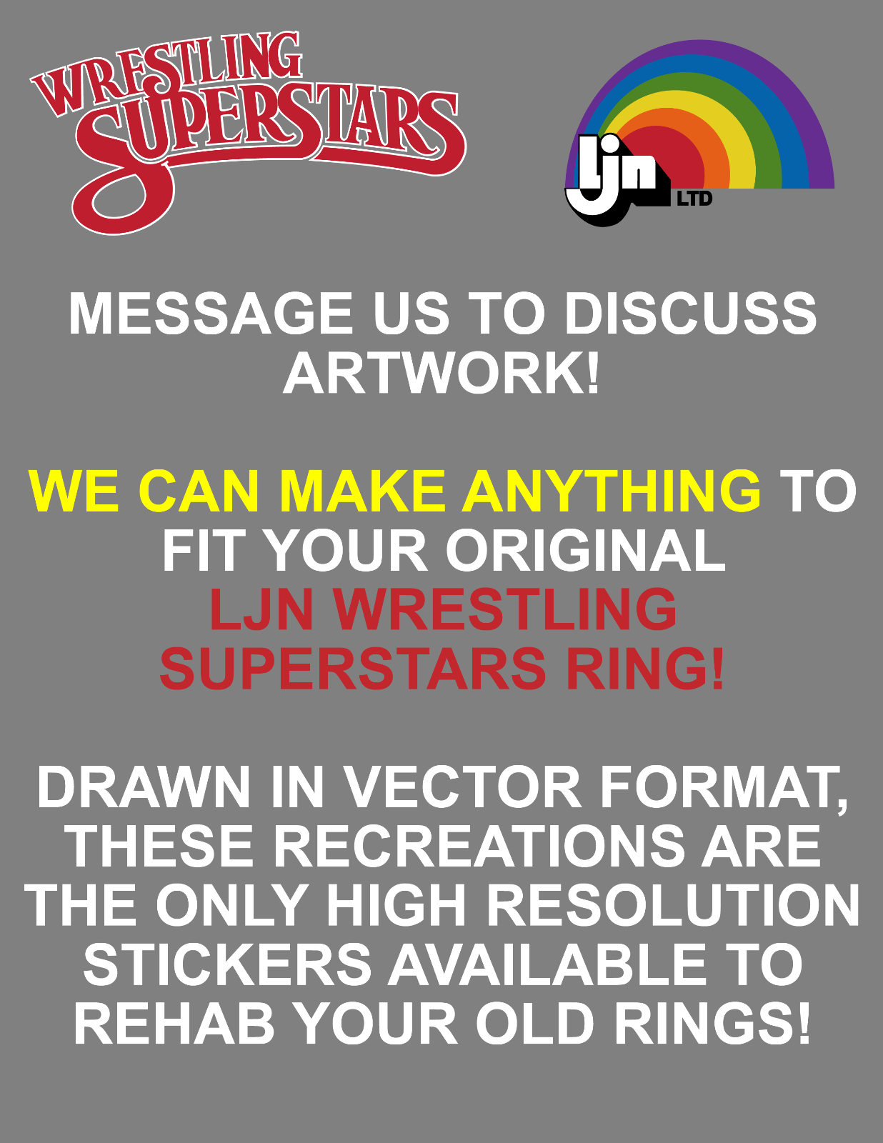 APRON Replacement Stickers for LJN Wrestling Ring - WWF WWE Custom | eBay