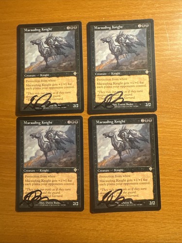 4x Marauding Knight Daren Bader MTG Magic artist signed card Invasion ...