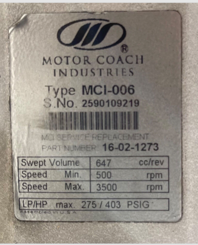 4NFCY BITZER COMPRESSOR MCI BUS (MCI-006) (16-02-1273) /w Capacity ...
