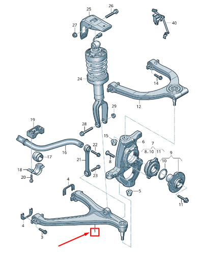 NEW AUDI R8 4S FRONT LEFT LOWER WISHBONE ARM 4S0407151E NO IMPORT ...
