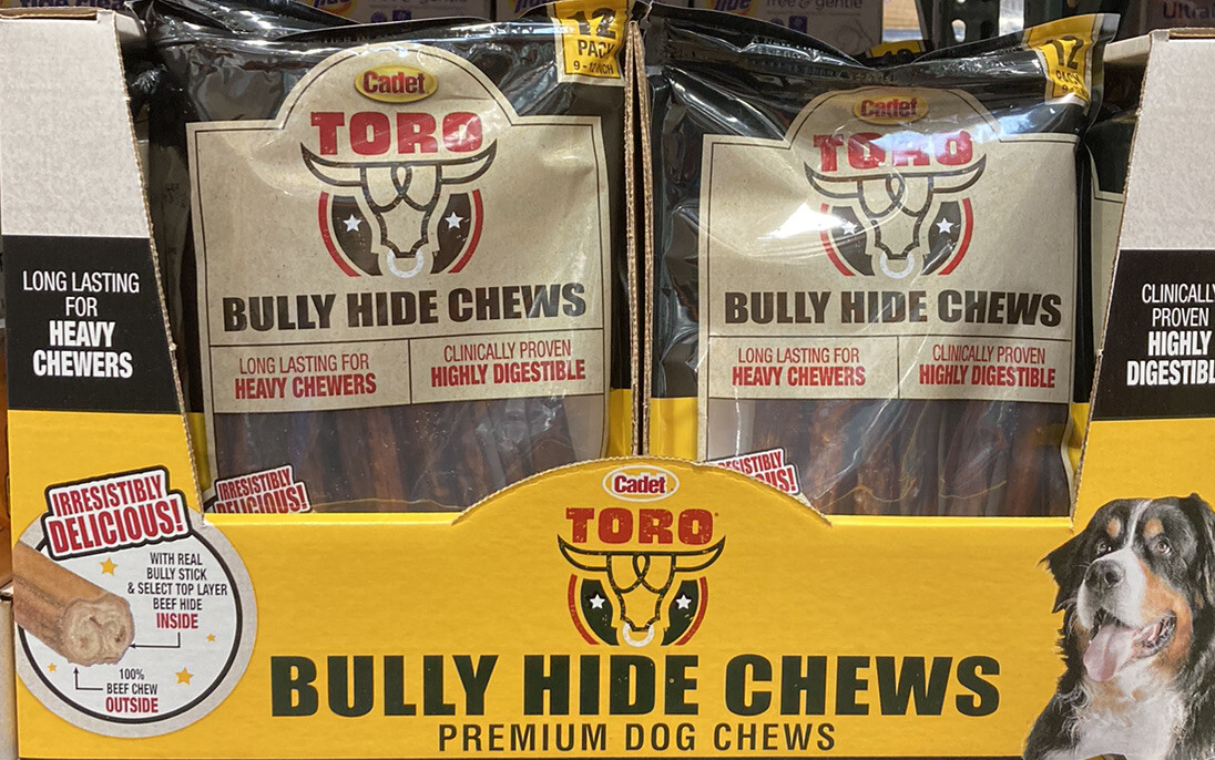 Cadet TORO Bully Hide Chews All-Natural Dog Chews - 9-12" - 2 pack 24 ...
