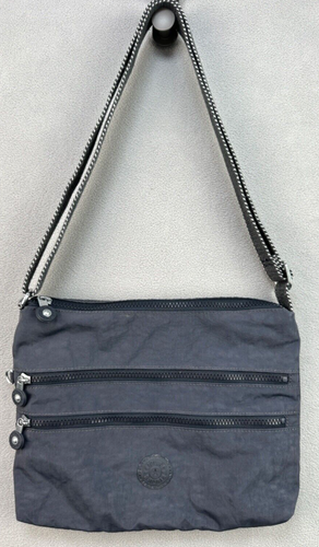 Kipling Alvar Crossbody Bag Dark Gray Nylon 4-Zippers Adjustable NO KEYCHAIN | eBay