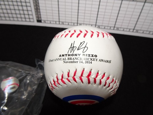 Branch Rickey Award Anthony Rizzo 2014 Rotary Club Souvenir Baseball ...