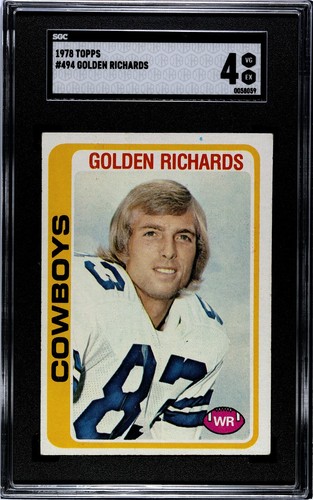 GOLDEN RICHARDS 1978 Topps Football Card #494 Dallas Cowboys SGC 4 ...