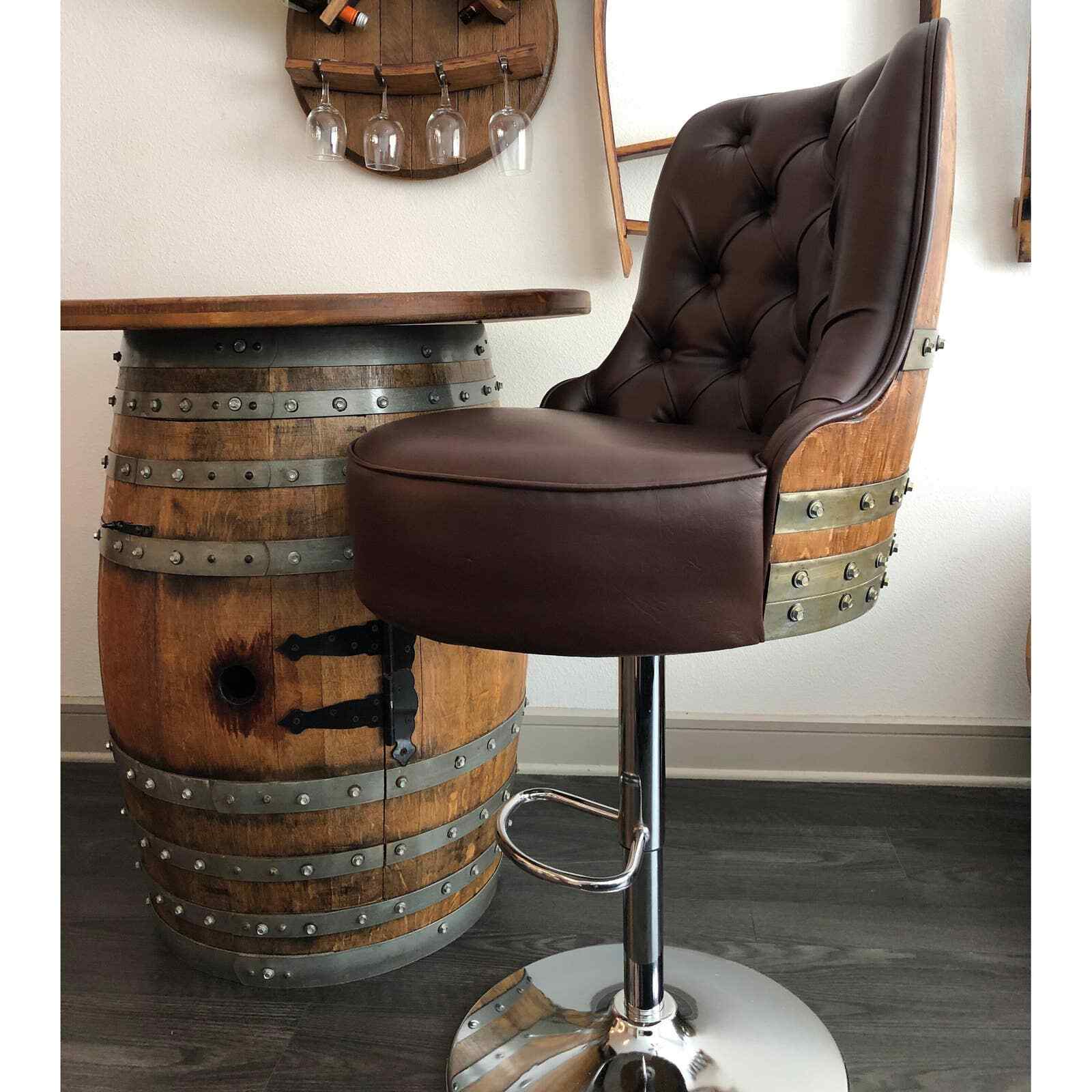 Luxury Wine Barrel Bar Stool (Bar Stool - Pub Stool - Whiskey Barrel ...