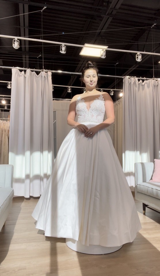 Cathedral length Train Wedding Dress-Size 10 Ballgown with pockets ...