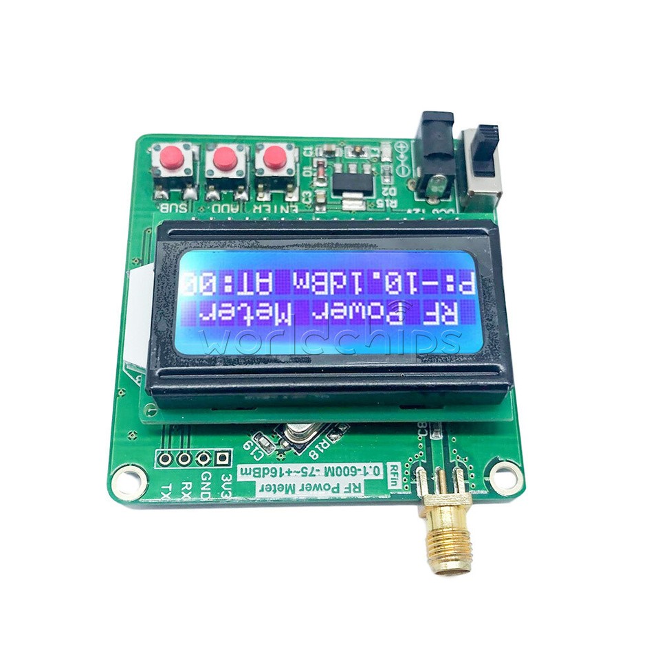 Digital LCD RF Power Meter -75~16dBm 1-600MHz Radio Frequency ...