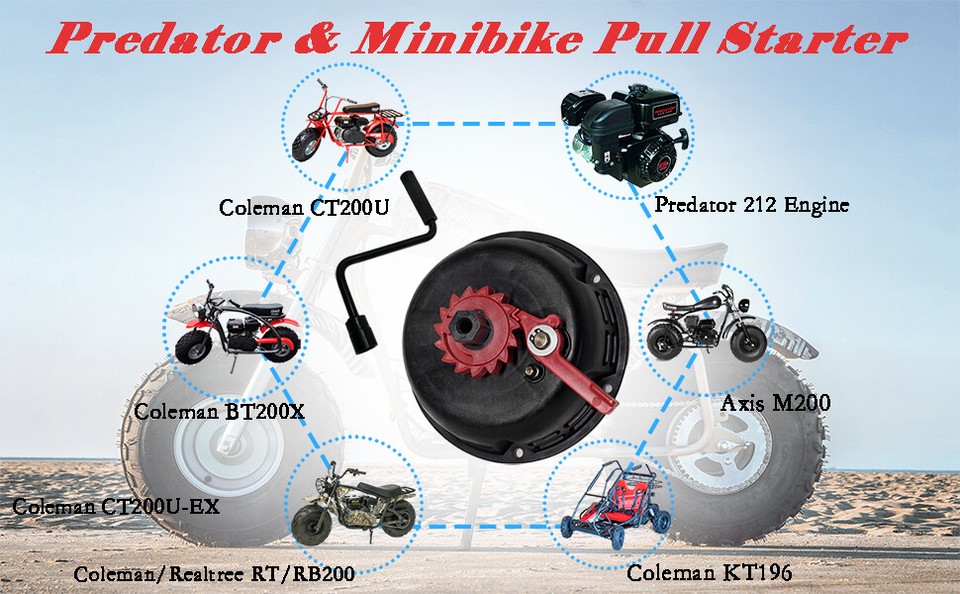 Easy Quick Pull Start Recoil Starter Assembly for Predator 212 Coleman ...
