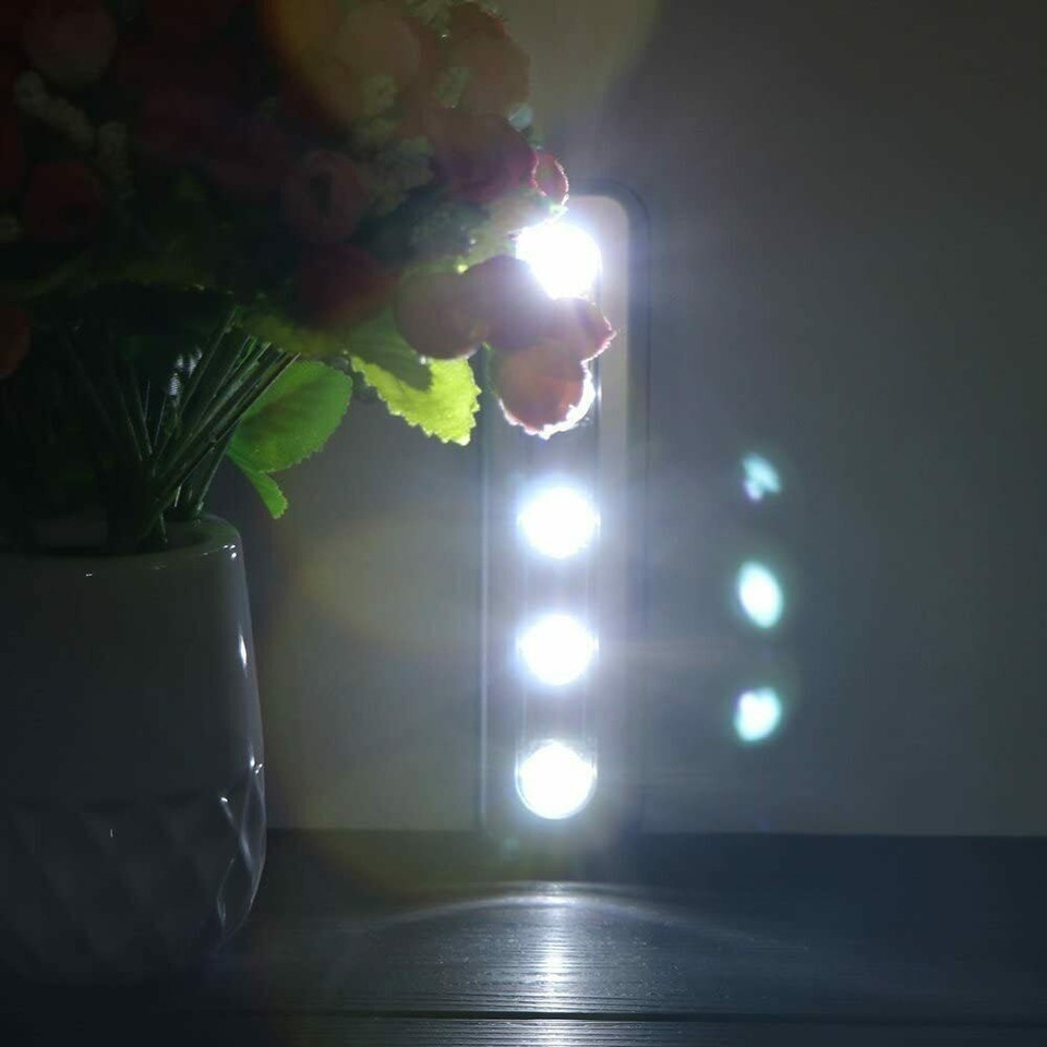 🔥5 LED Push Light Super Ultra Bright Stick On Strip Battery Night Torch ...