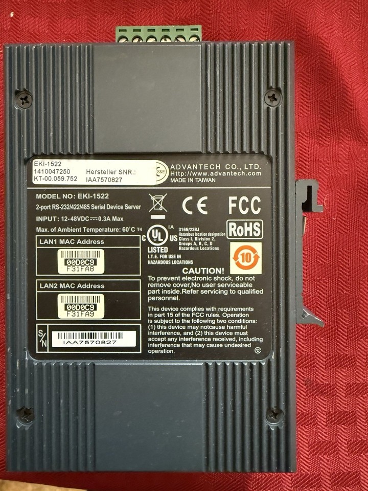 ADVANTECH EKI-1522I-CE / EKI1522ICE (used Working ) | eBay