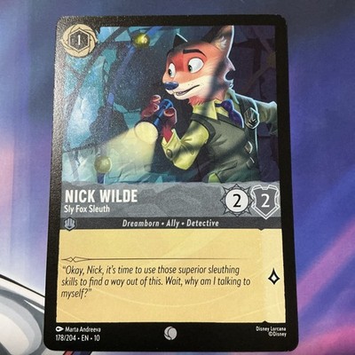 Nick Wilde Sly Fox Sleuth 178/204 Whispers in the Well Disney Lorcana ...