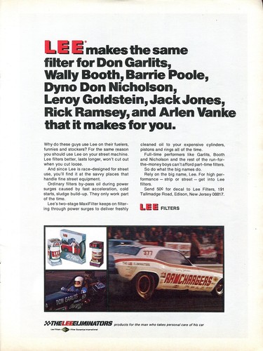 1971 Print Ad of Lee Eliminators Filters Don Garlits T/F Ramchargers ...
