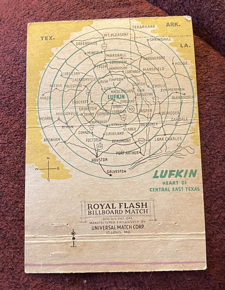 Matchbook Cover Mill Supplies Lufkin Foundry & Machine Company Lufkin ...