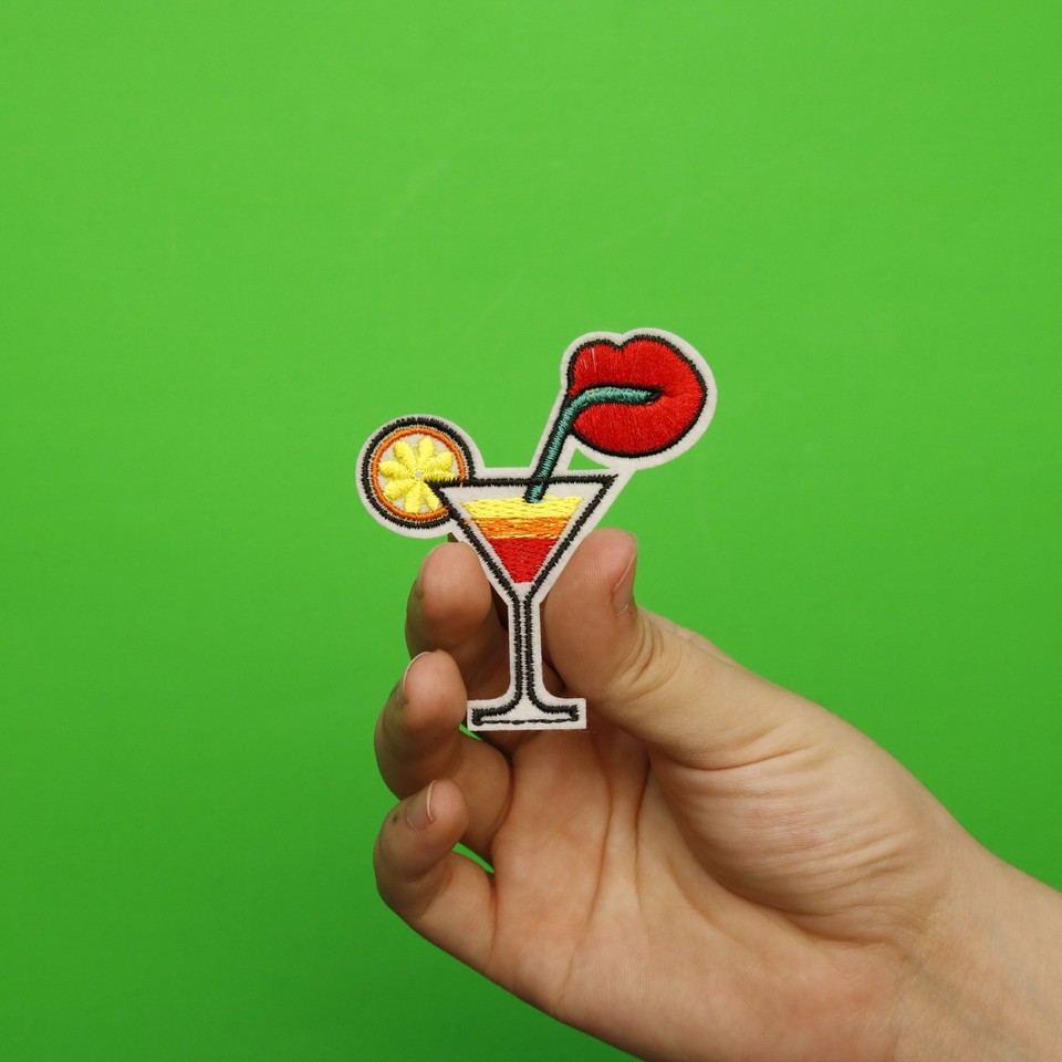 Drinking Martini Embroidered Applique Iron On Patch | eBay