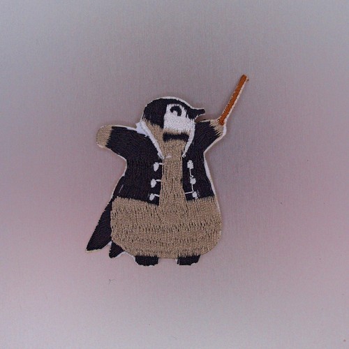 Penguin Conductor Patch — Iron On Badge Embroidered Motif — Cute Fun ...