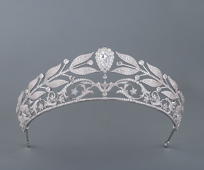 Luxury All CZ Cubic Zirconia Classical Queen Princess Tiara Crown For ...