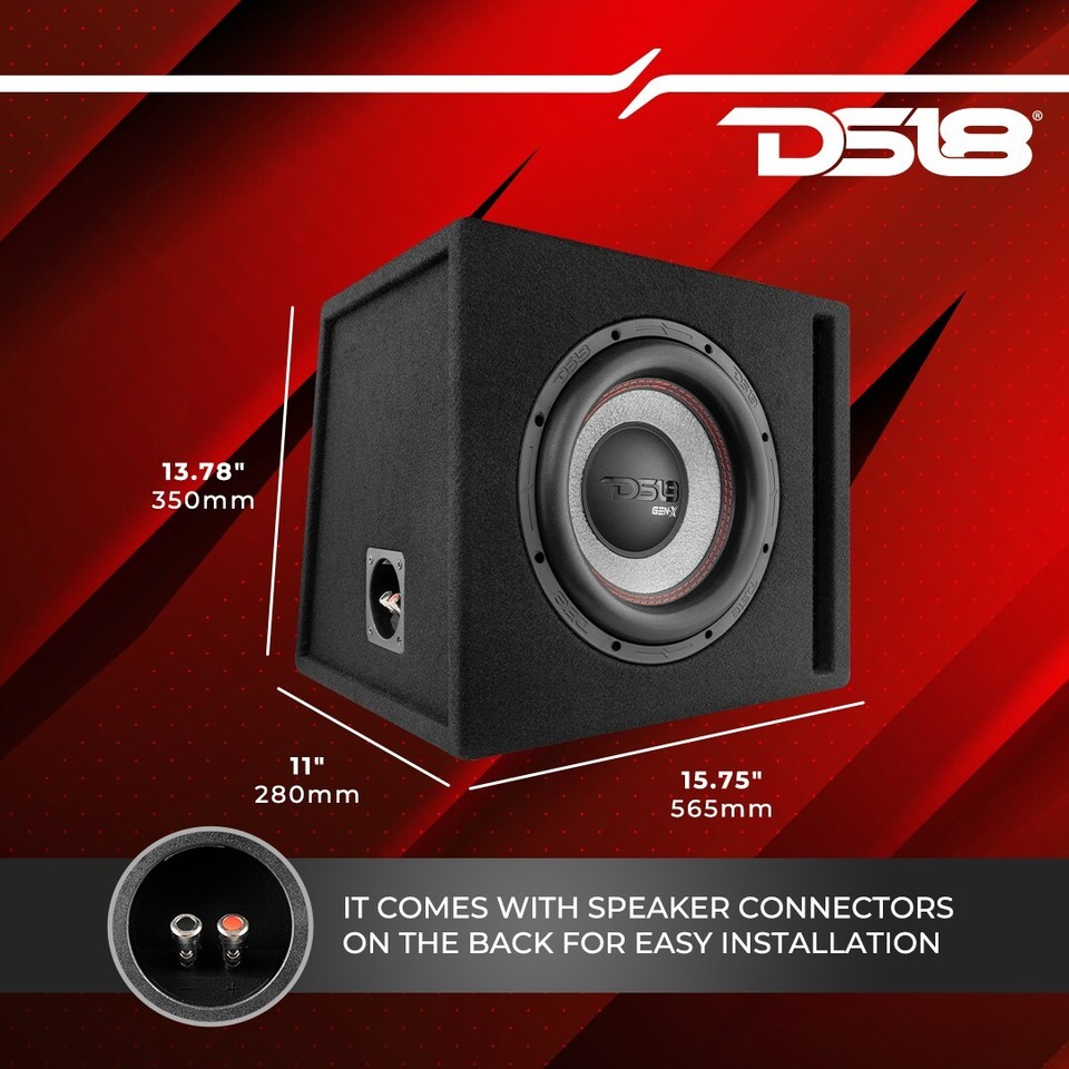DS18 GEN-X110LD Bass Package 10" Subwoofer In a Ported Vented Box 800 ...