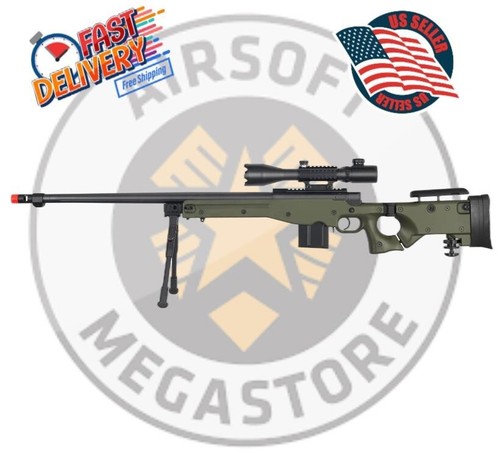 400 FPS Well Airsoft MK96 Bolt Action Rifle W/ Barrel, Scope & Bipod ...