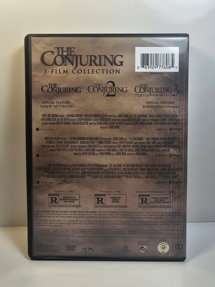 The Conjuring: 3-Film Collection (DVD) Horror, Patrick Wilson, Vera ...