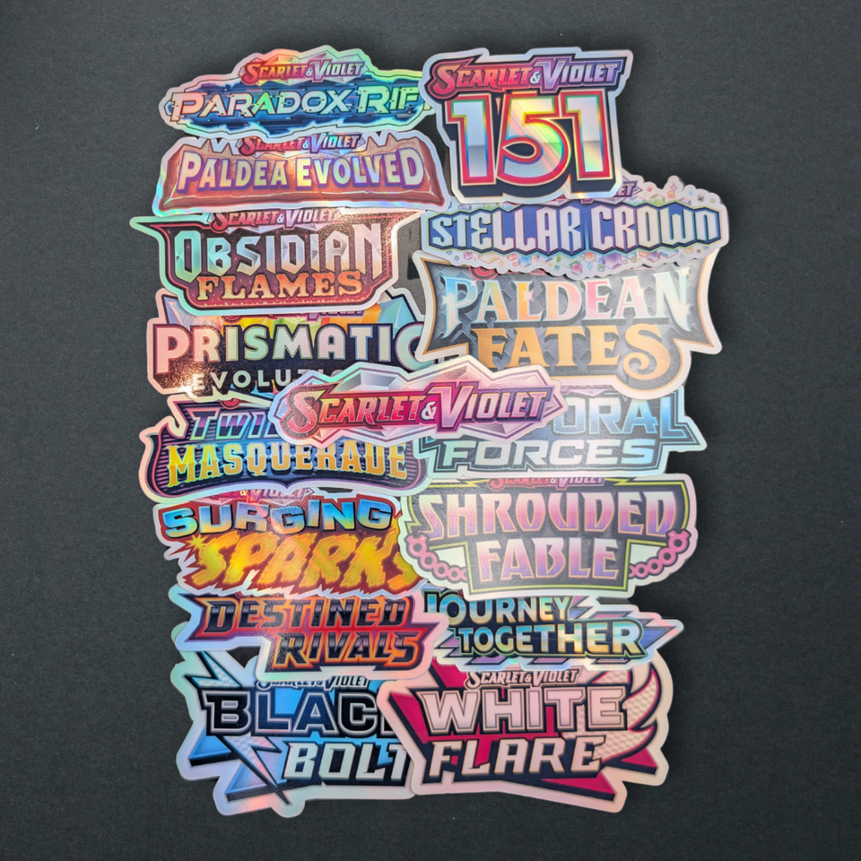 Pokemon Binder Stickers - All Scarlet & Violet - Inc Set Symbol - You ...