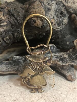 Carol Henry Designs Brass ANGEL COWGIRL with Lasso Key Ring Loop ...
