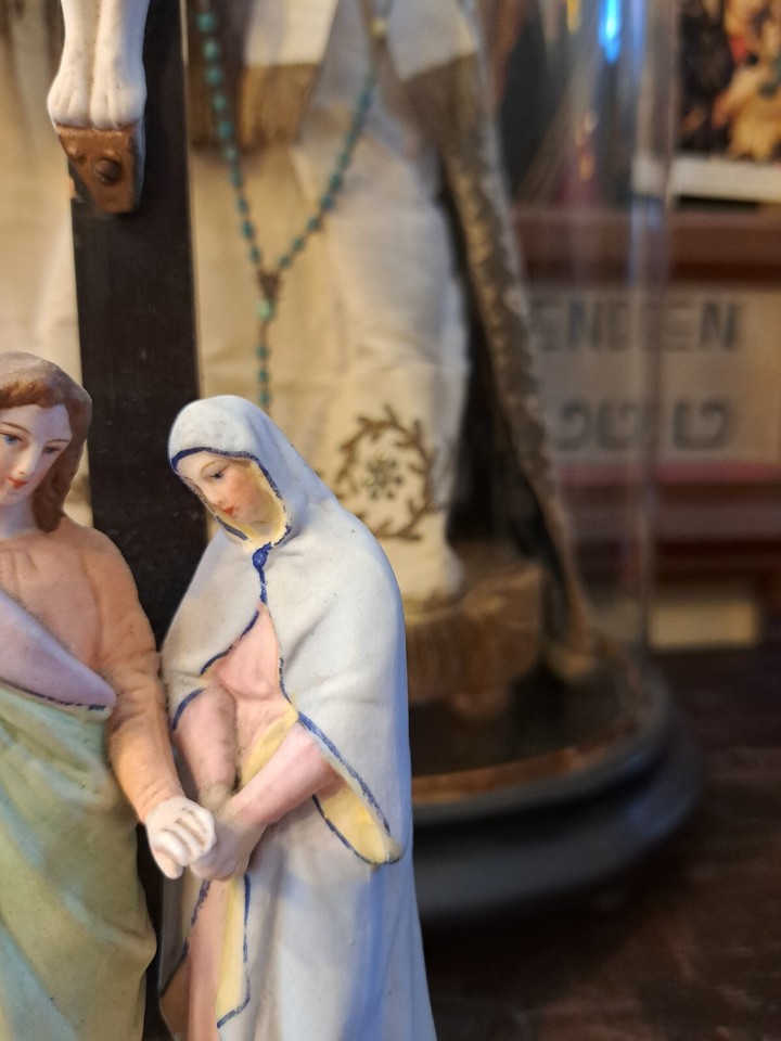 Antique Standing Porcelain Bisque Mary Magdalena Jesus Calvary Holy ...