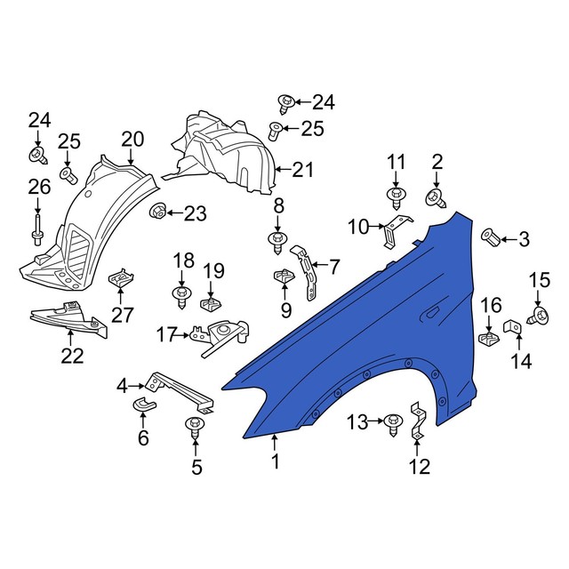Fits 2011 - 2017 BMW X3 Front Right Fender Passenger OEM 41357267324 ...