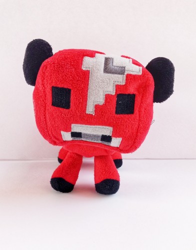 2013 Mojang Minecraft Plush Mooshroom Cow Red Stuffed Kids Play Toy 6 ...