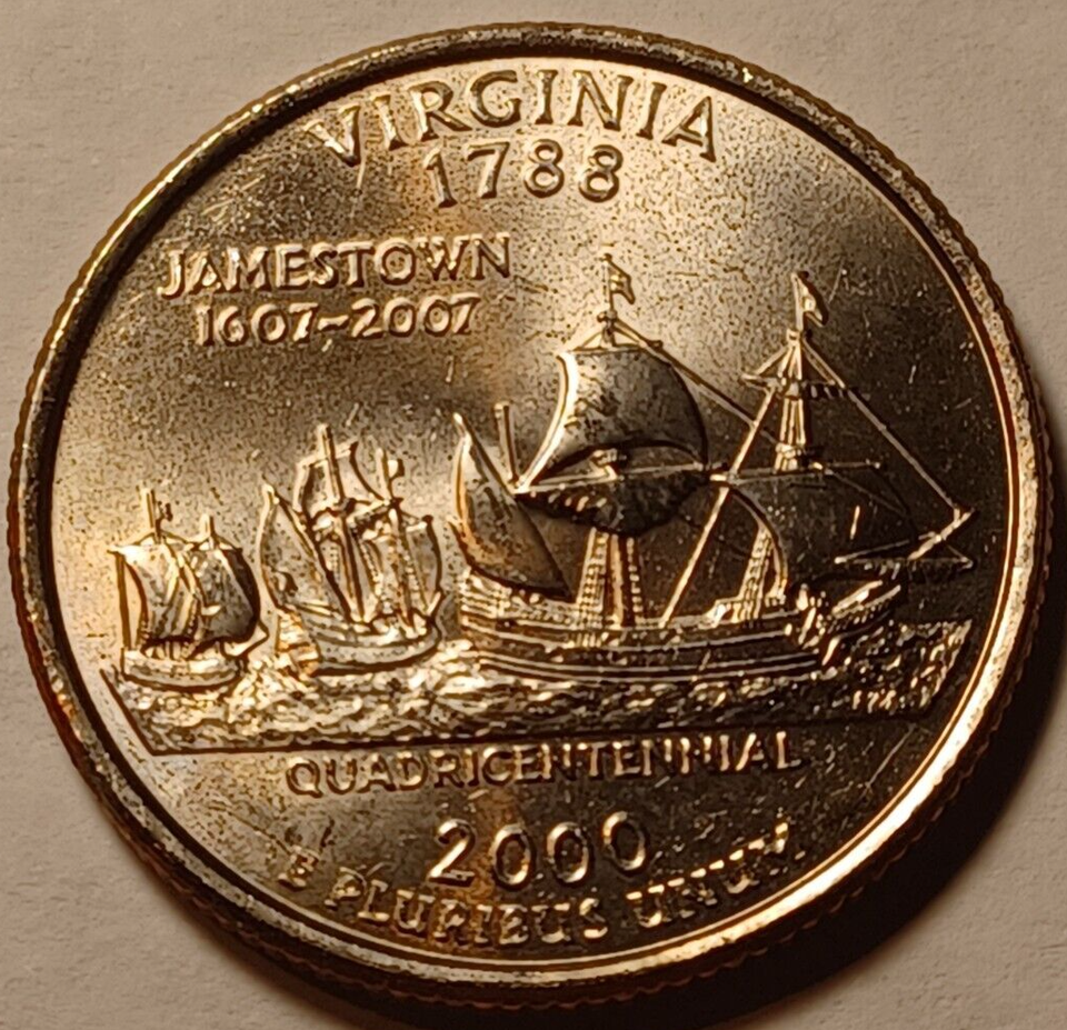 Virginia 2000 D Washington Quarter Errors Both Sides Uncirculated RARE ...