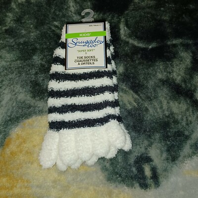 Snugadoo Too Black & White Stripe Kids Size 1-7 Supersoft Toe Socks | eBay