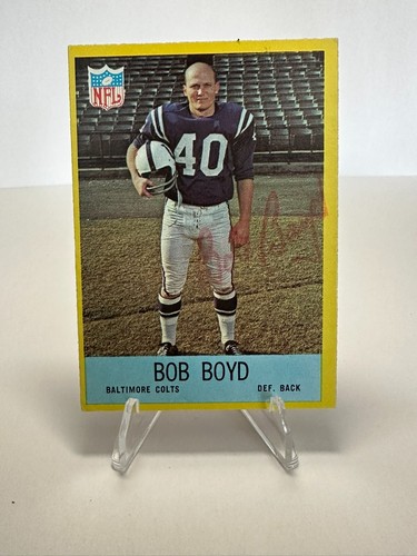 1967 Philadelphia Bob Boyd Signed Card Auto Autograph NFL Baltimore ...