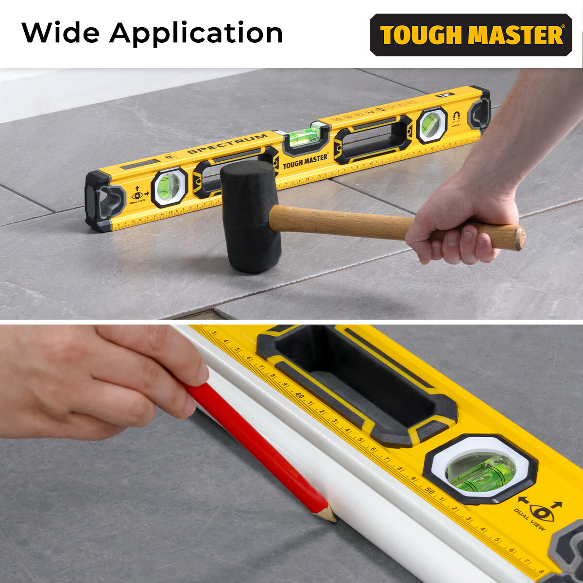 3 Pc Spirit Level Set 250mm 600mm 1200mm Magnetic High Accuracy Front ...