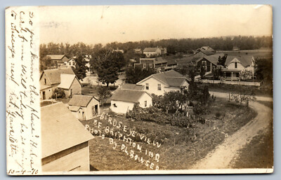 Postcard Indiana IN RPPC c.1900's Bird's-Eye Aerial View of Brighton Y2 ...
