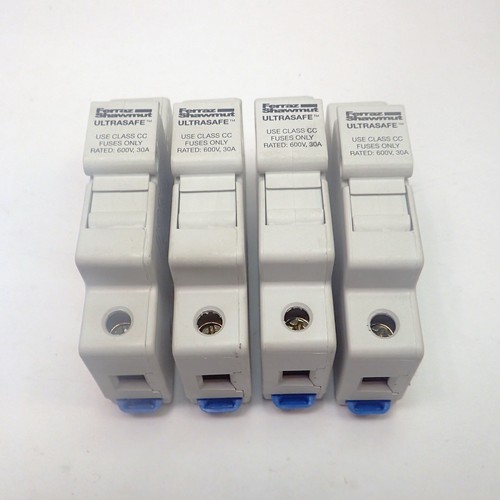 LOT OF 4 FERRAZ SHAWMUT USCC1 B213441 FUSE HOLDERS, 600V 30A CC ...