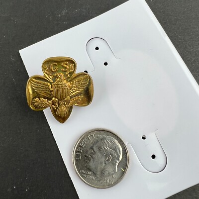 Girl Scout Pin Eagle Holding Snake in Beek & Talons Circa 50-60s Gold ...