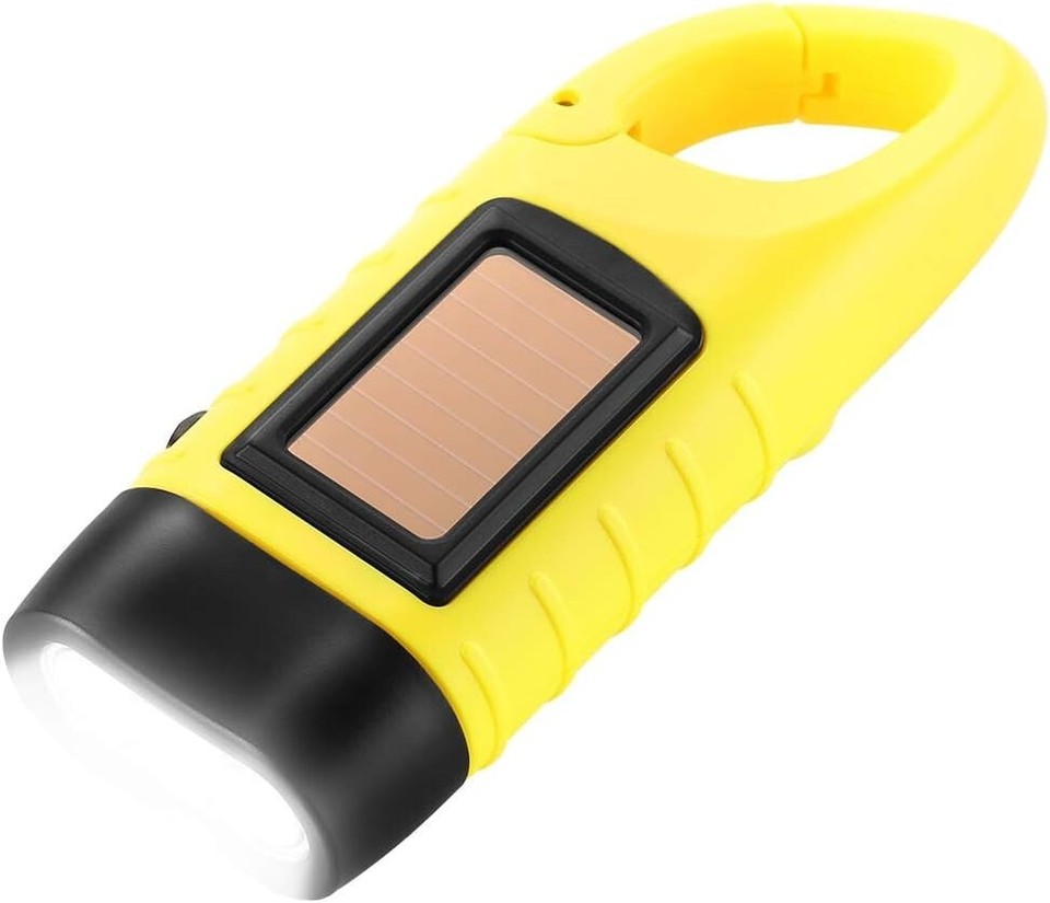 Hand Crank Emergency Solar Panel Survival Flashlight Camping Hiking ...