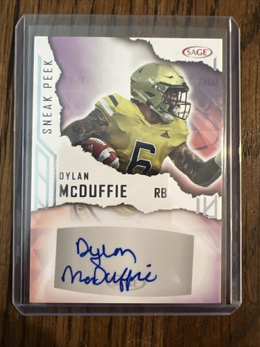 DYLAN McDUFFIE 2023 SAGE RC AUTO Autograph Silver Sneak Peek Georgia ...