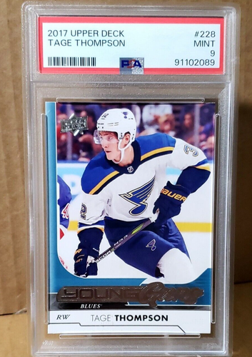 Tage Thompson PSA 9 Mint! 2017-18 Upper Deck Young Guns Rookie Graded ...