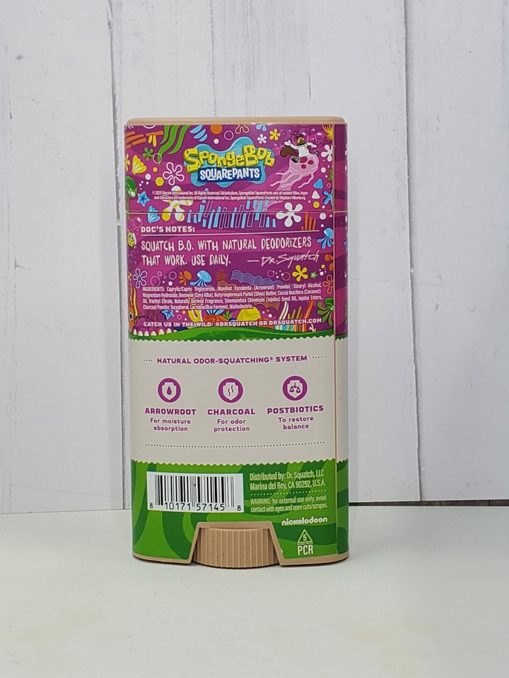 Dr. Squatch Men's Natural Deodorant Ltd Ed Spongebob Sea Star ...