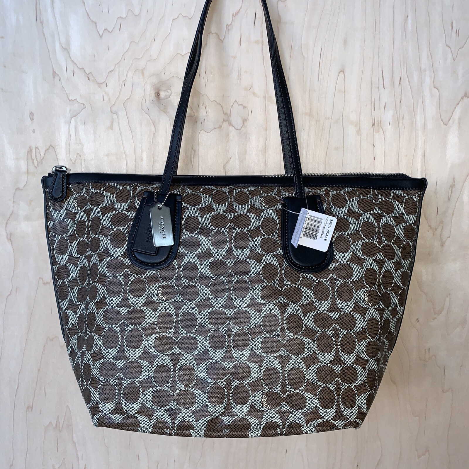 COACH F33504 TAXI ZIP TOP TOTE IN SIGNATURE COATED CANVAS WOMEN BAG ...