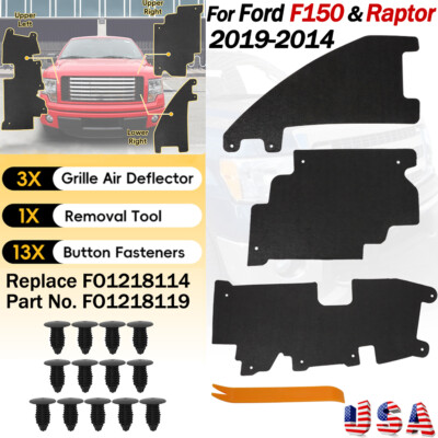 3PCS Radiator Grille Air Deflector Set For 09-14 Ford F150 & Raptor w ...