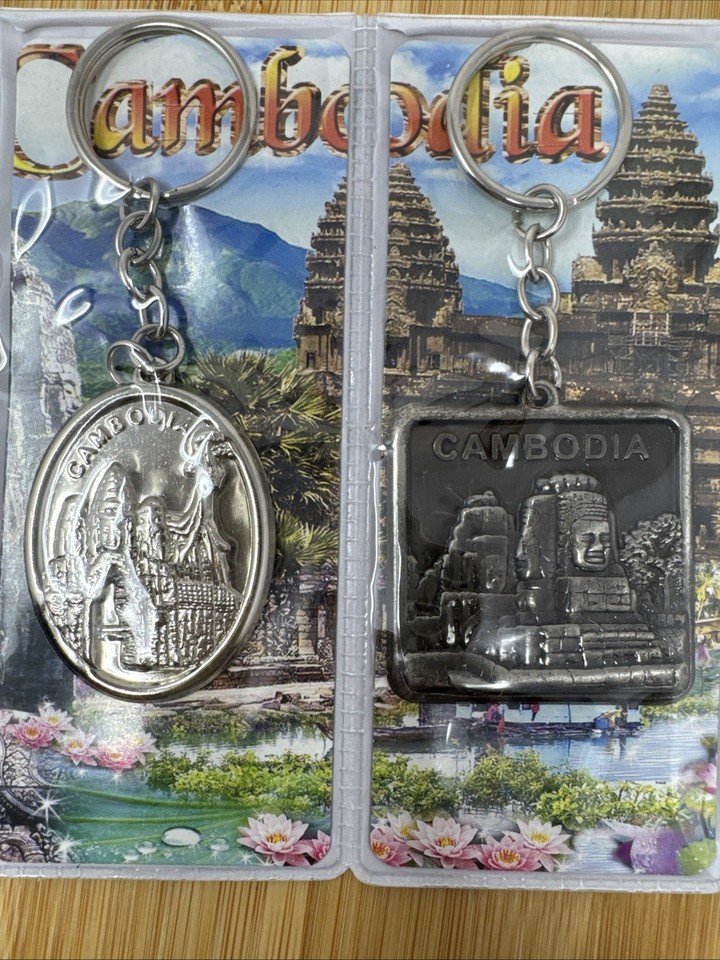 Cambodia Keychain Set - Angkor Wat, Apsara & Bayon Faces (6 Pieces ...